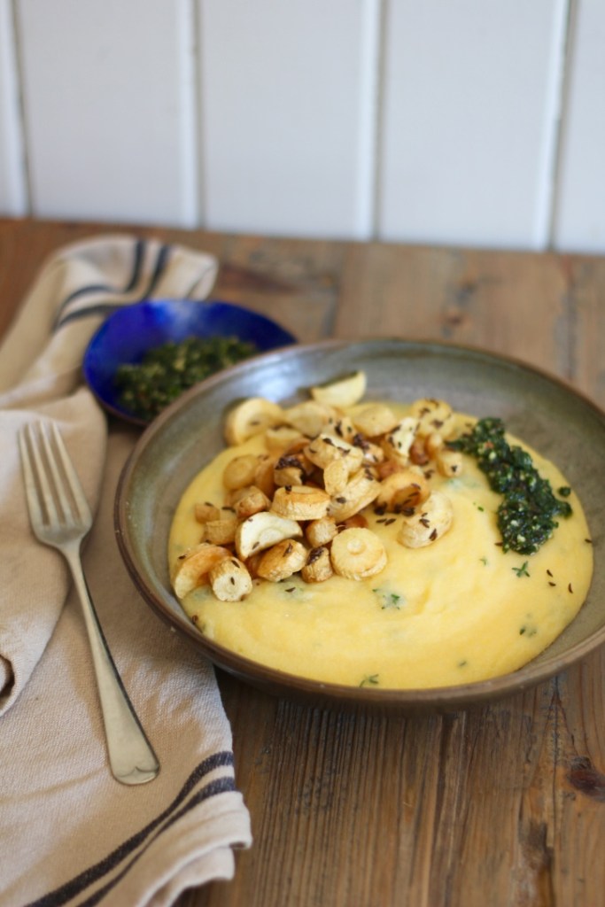 Roast Butter Parsnips with Thyme Polenta – highgate hill kitchen